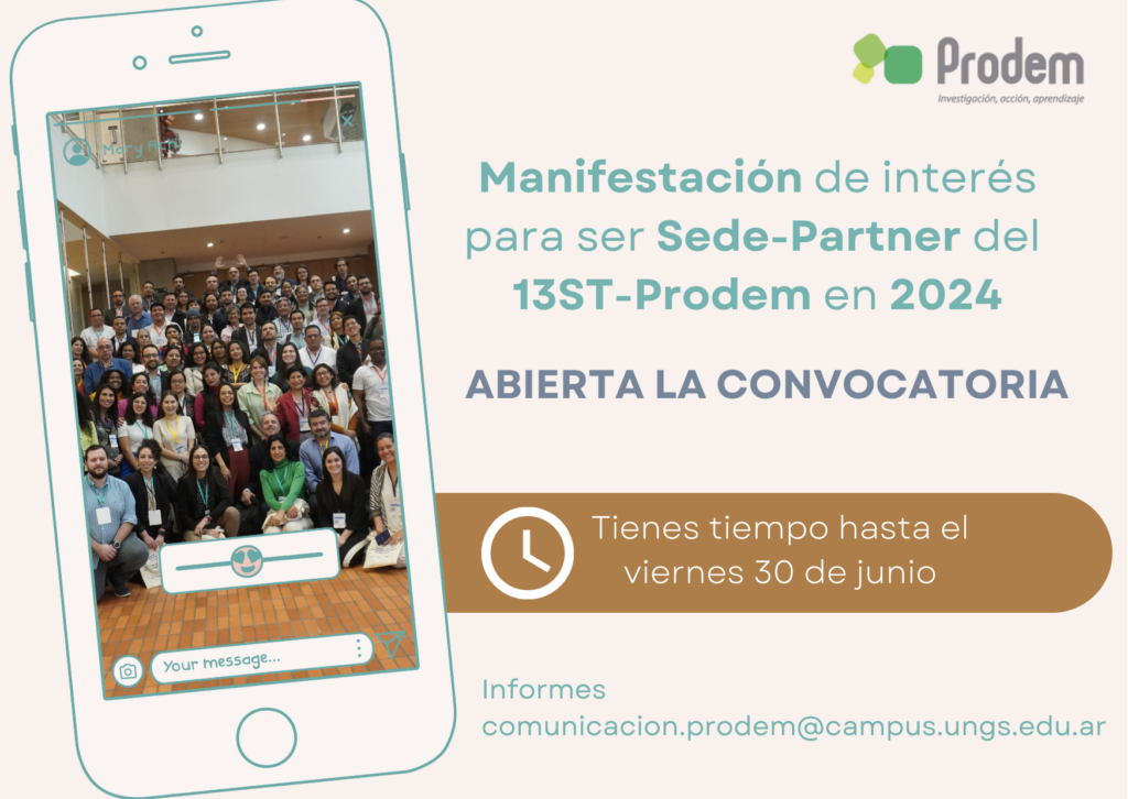 Manifestación de interés en ser Sede-Partner del 13ST-Prodem en 2024 ...